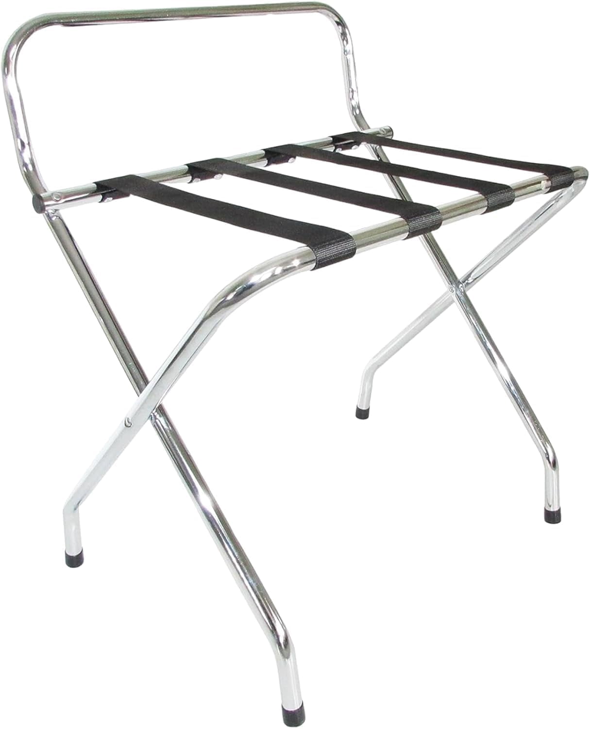 Luggage Rack-Single Tier with High Back, Chrome, Fully Asssembled ...
