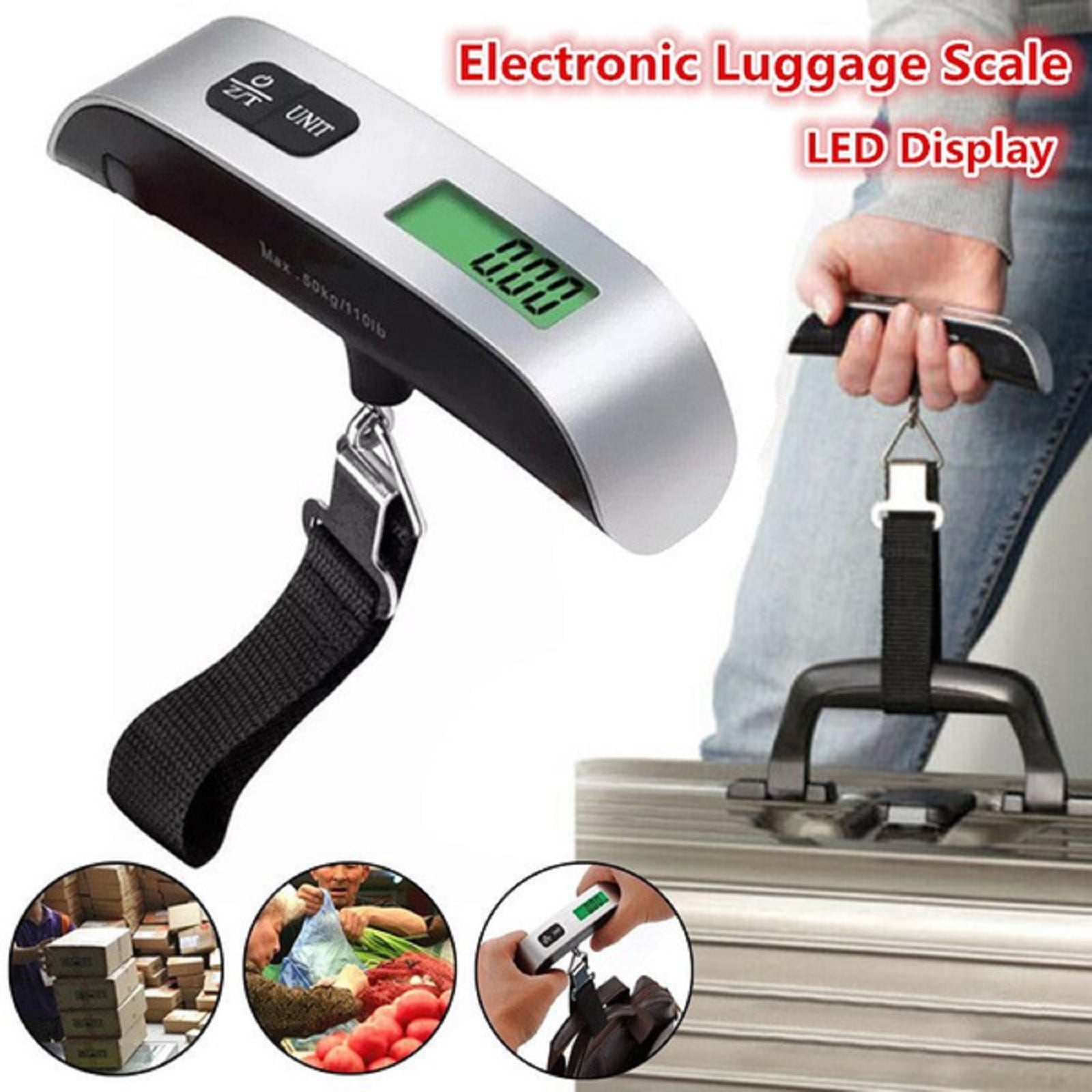 Luggage Scale Portable Digital Weight Scale Electronic Suitcase Scale ...
