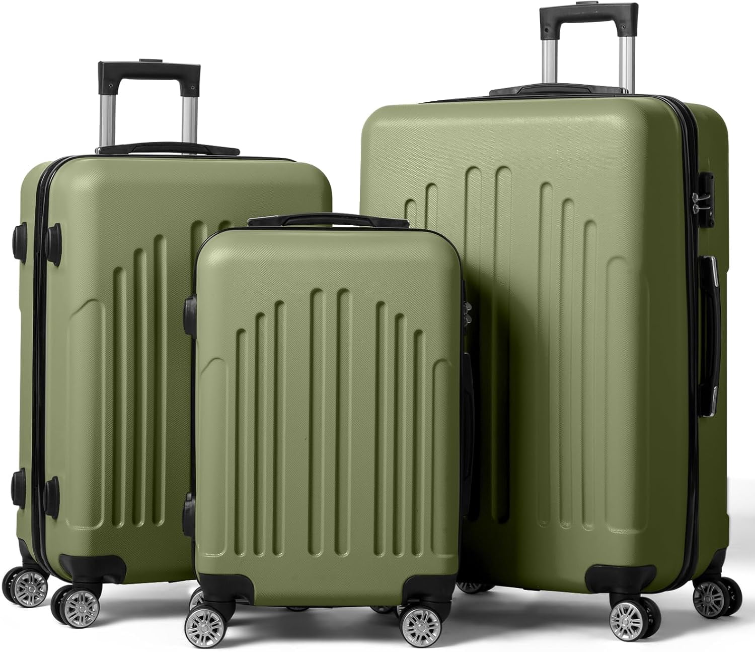Luggage Set of 3 Hardside Suitcase Sets with TSA Lock 4 Spinner Wheels ...