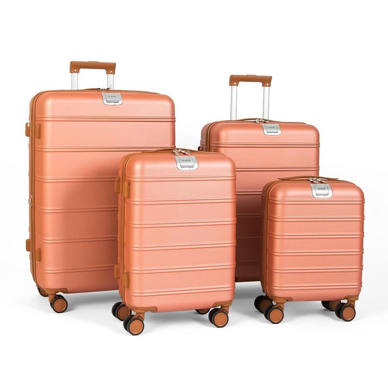 Luggage Set 4 Piece,Expandable PC + ABS Zipper Suitcase for 24"&28 ...