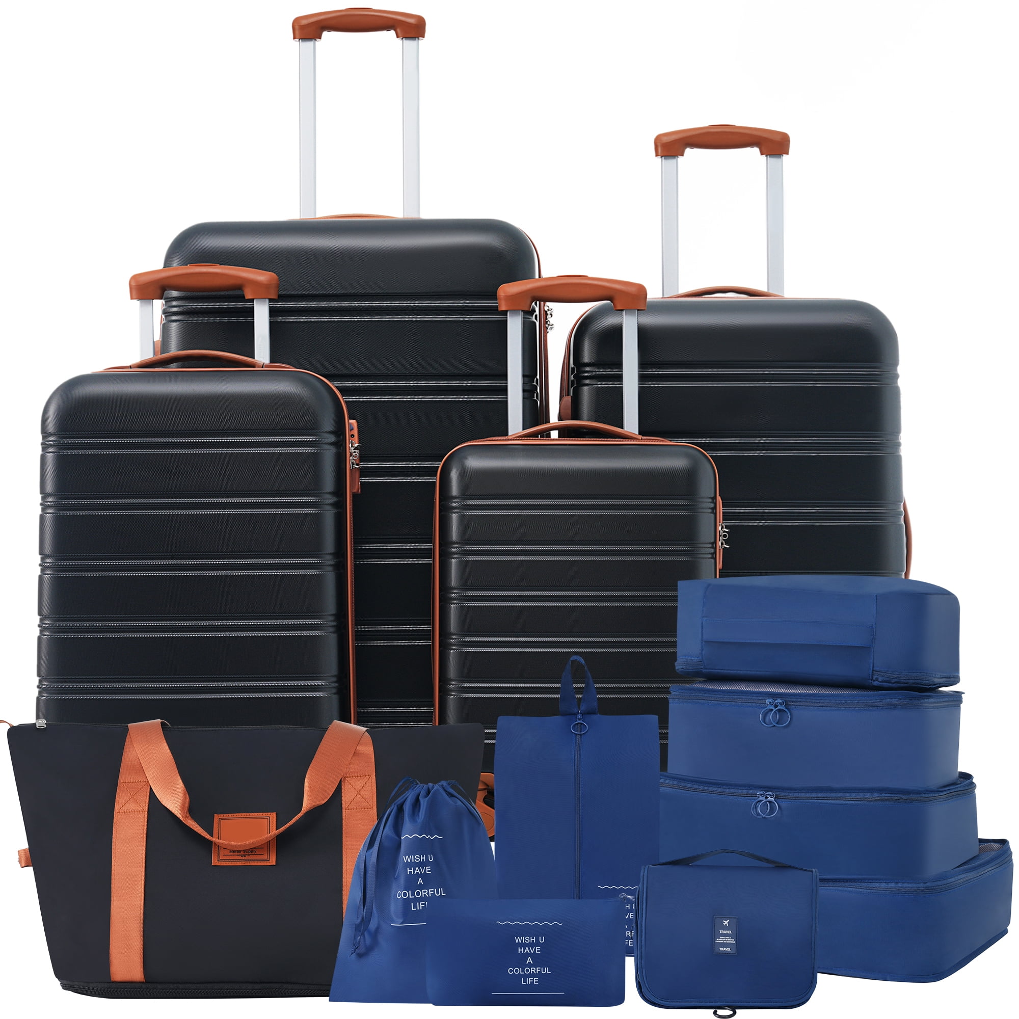 Luggage Set 4 Piece, Hardside Expandable Luggage with Spinner Wheels ...