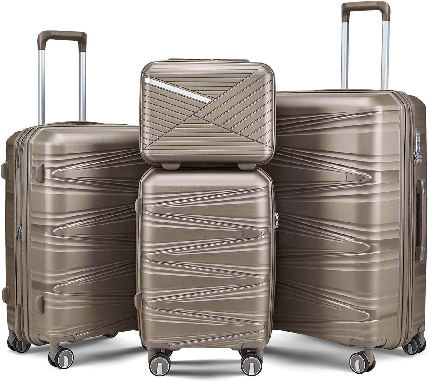 Luggage Set 4 count with Spinner Wheel, TSA Approved Expandable ...