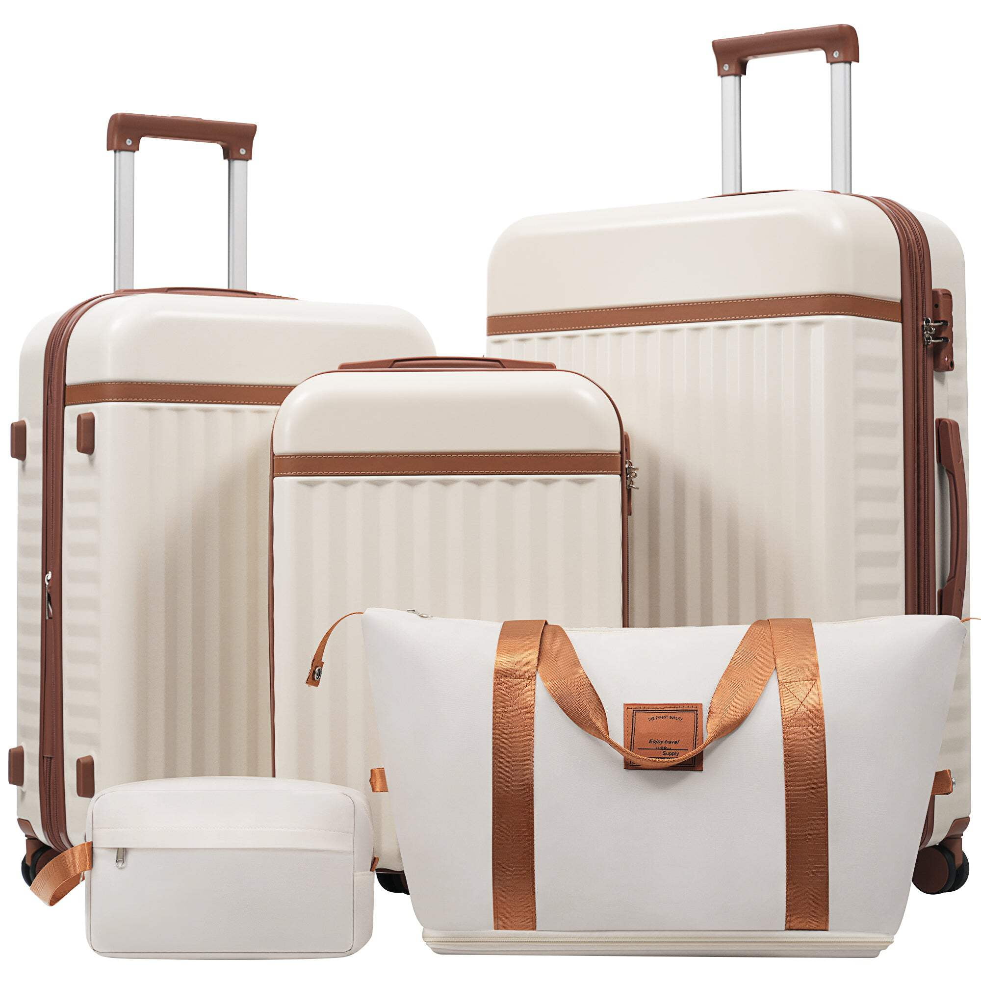 Luggage Set 5 Piece, Hardside Carry on Suitcase , Expandable Luggage ...