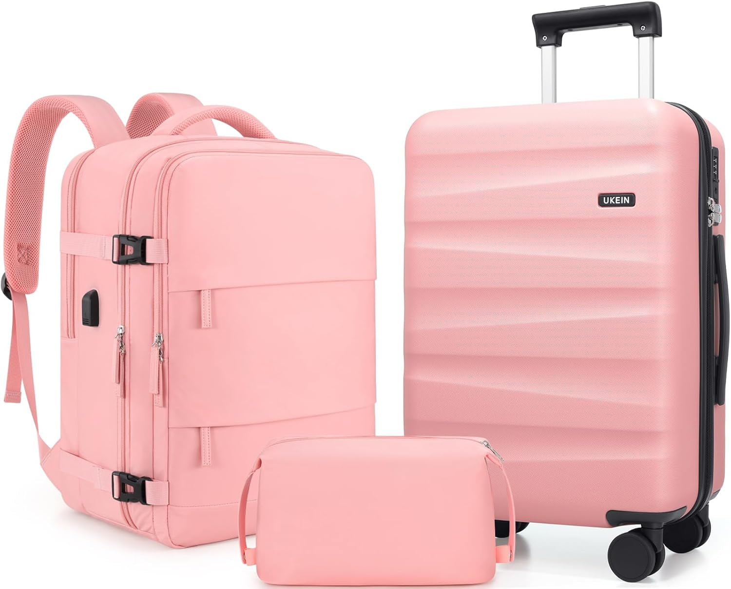 Luggage Set with Backpack,Polycarbonate Carry On Luggage Airline ...