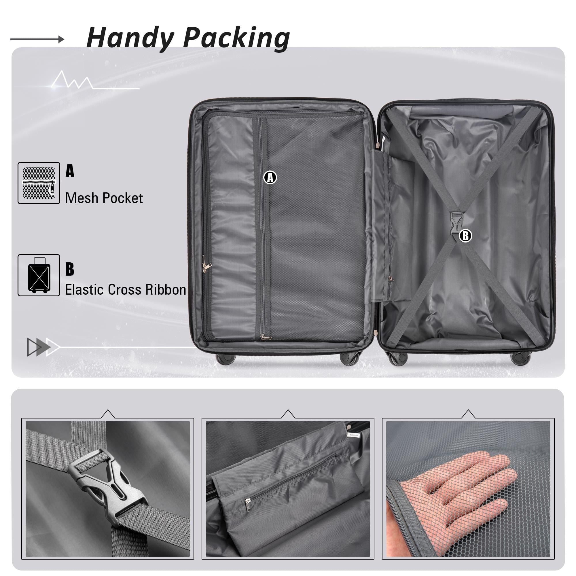 Luggage Sets 2 Piece Suitcase Set 20/24, Carry on Luggage Airline ...
