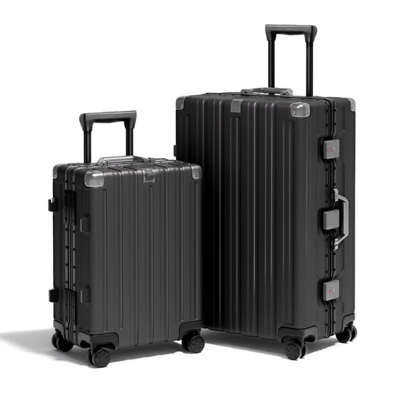 Luggage Sets 2 Pieces Aluminum Frame Carry On Luggage with Wheels PC ...