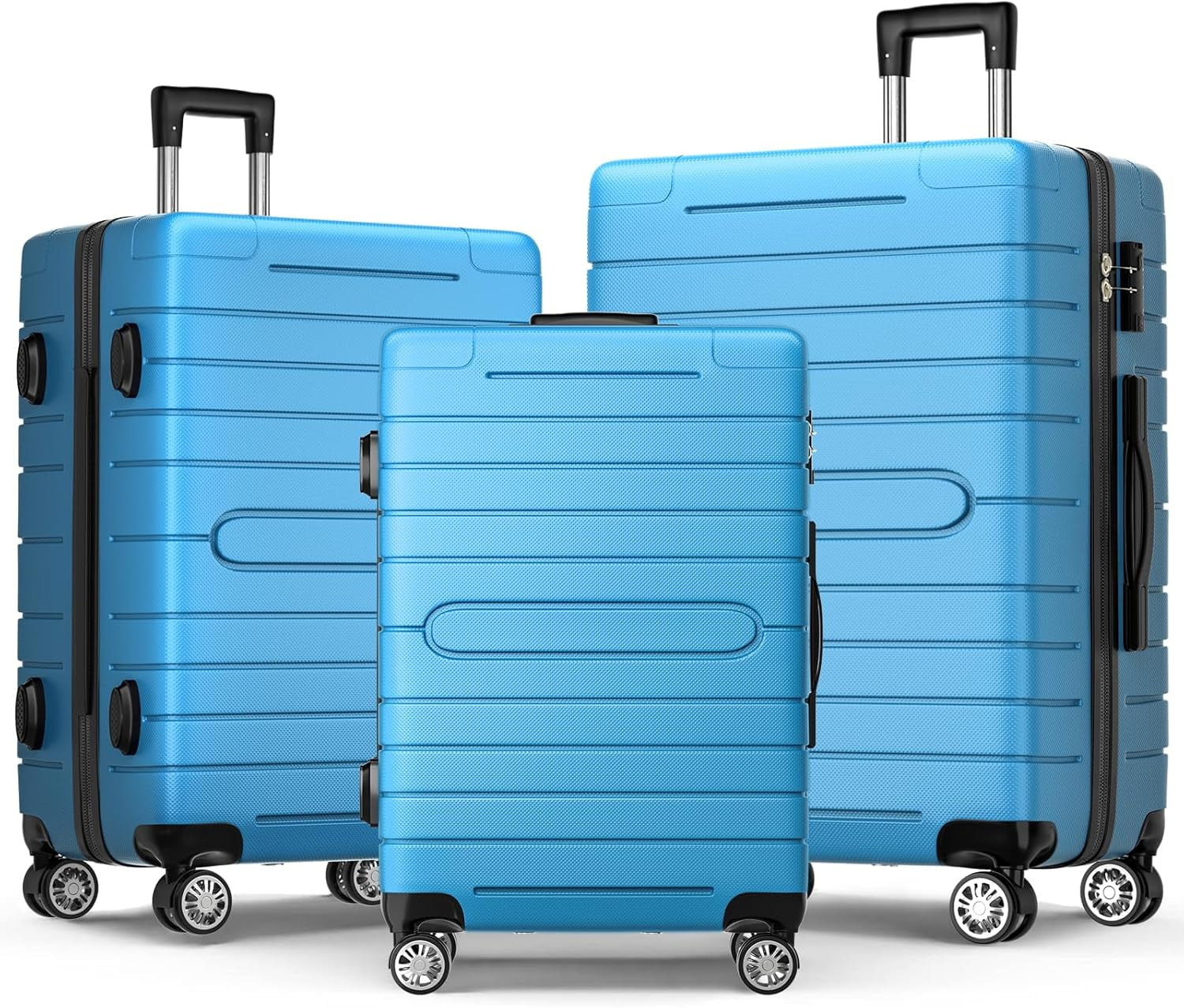 Luggage Sets 3 Piece - Hard Shell Suitcases with Spinner Wheels & TSA ...