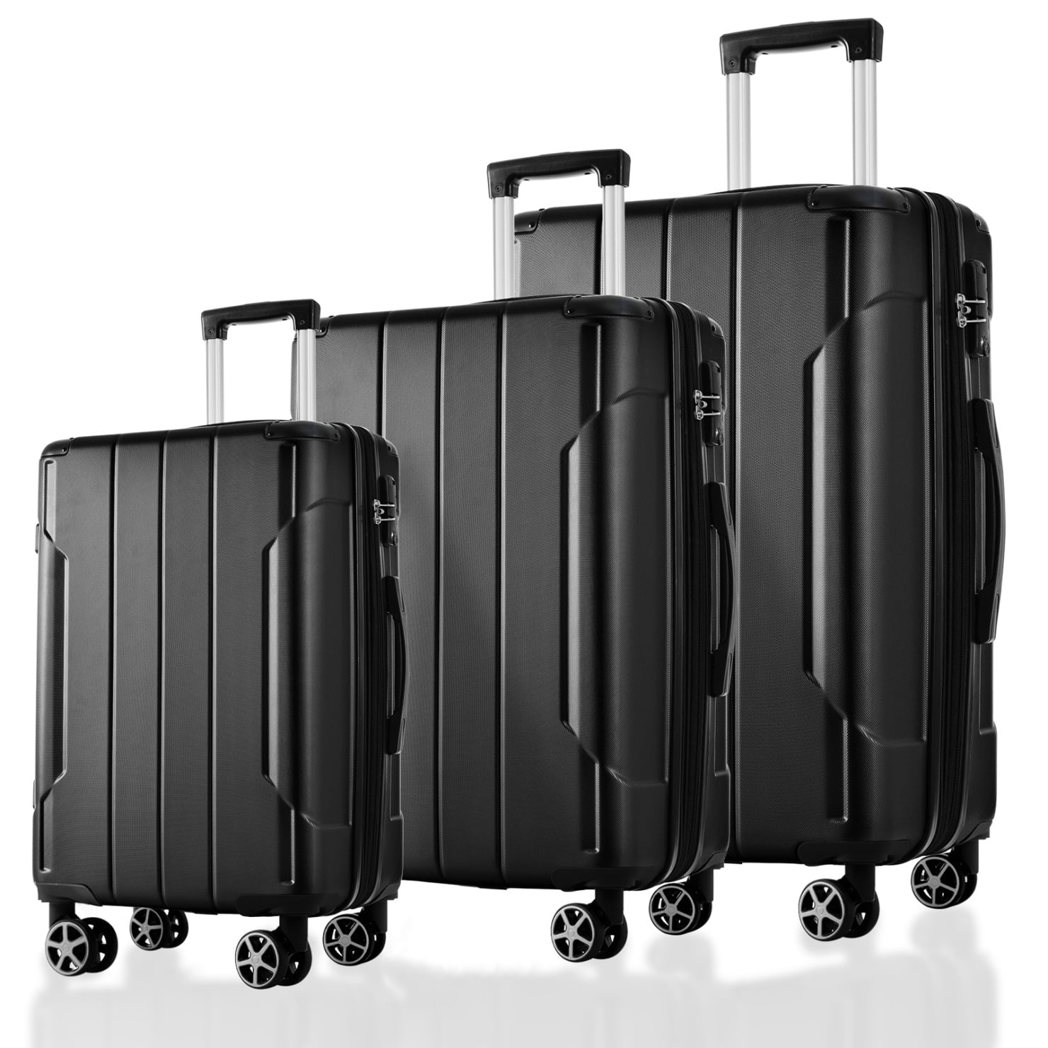 Luggage Sets 3 Piece Hardside Suitcase Set with Double Spinner ...