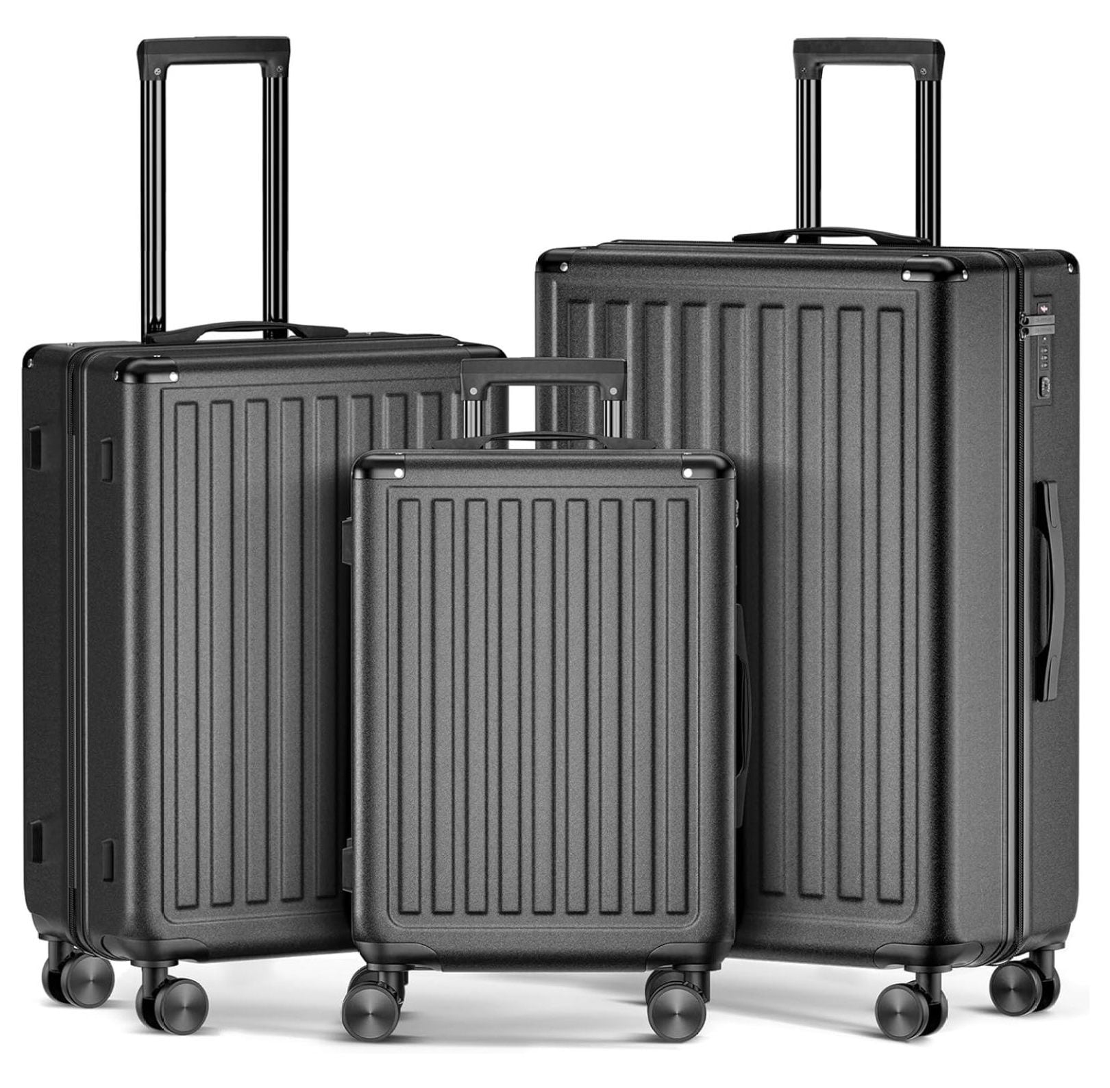 Luggage Sets 3 Piece PC+ Hardside Suitcase Sets with Spinner Wheels ...