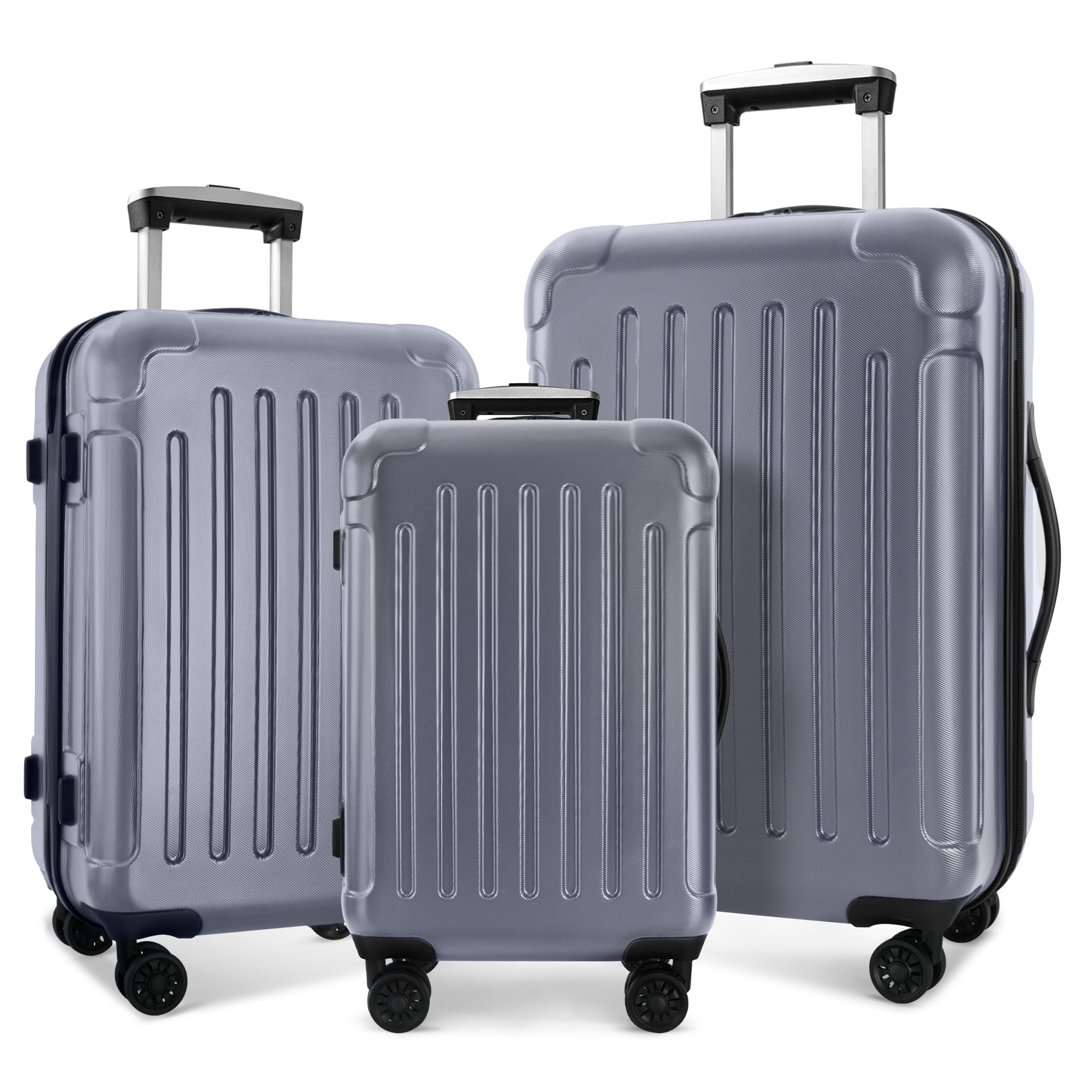 Luggage Sets 3 Piece Suitcase Sets with Spinner Wheels Lightweight ABS ...
