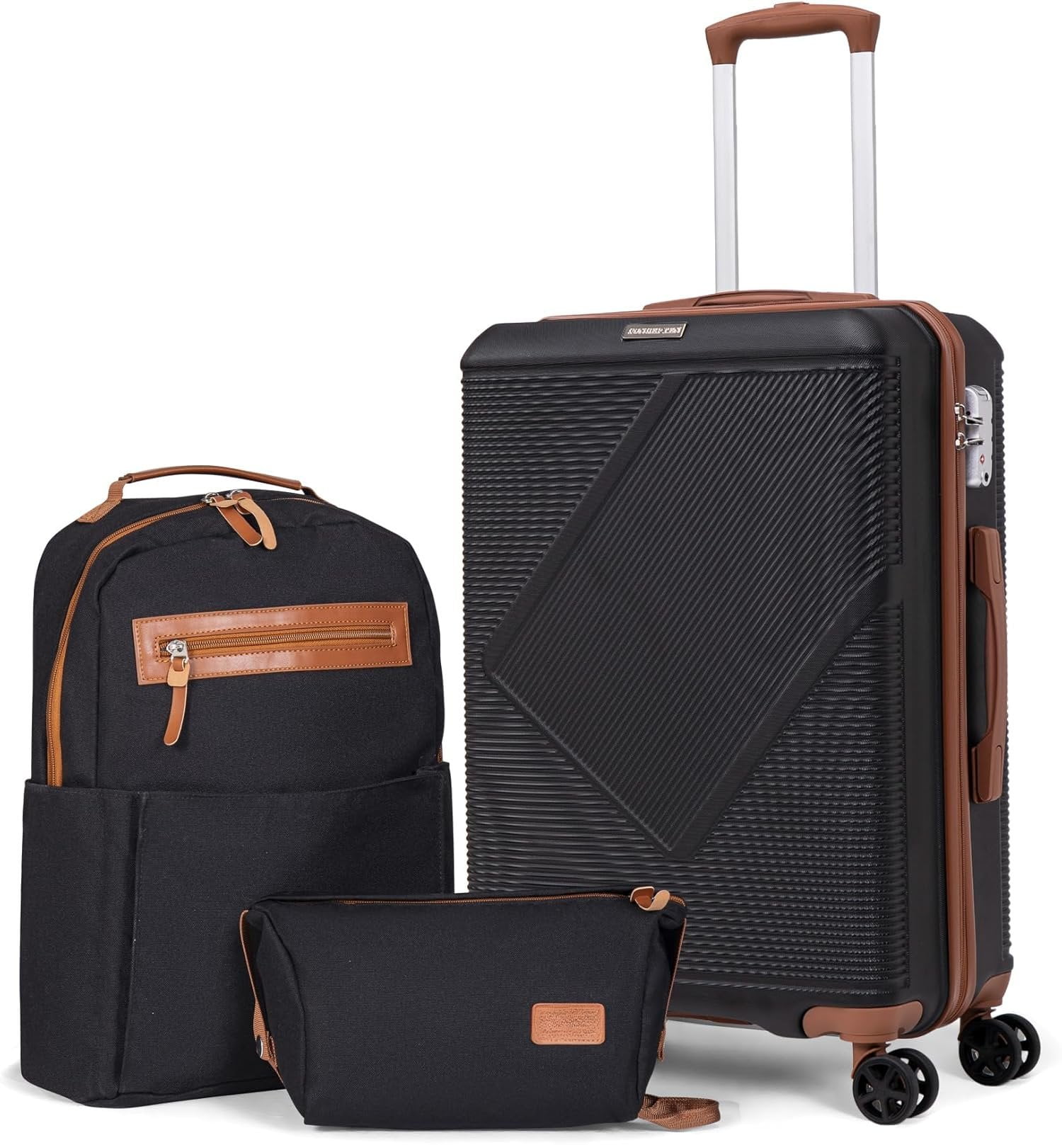 Luggage Sets 3 count, 20 Inch Carry Suitcases With Spinner Wheels ...