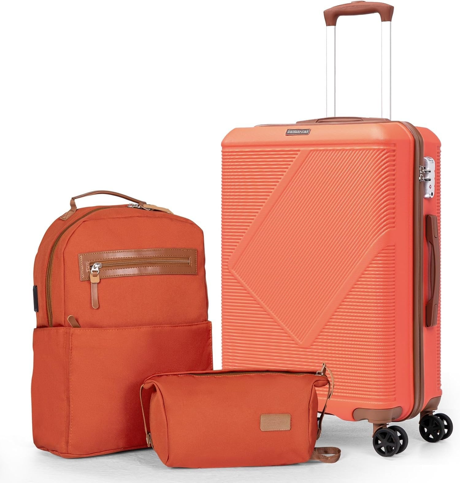 Luggage Sets 3 count, 20 Inch Carry Suitcases With Spinner Wheels ...