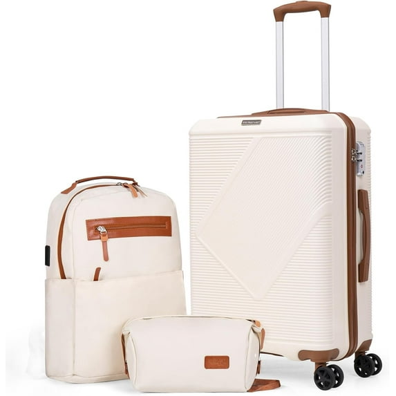 Luggage Sets 3 count, 20 Inch Carry Suitcases With Spinner Wheels ...