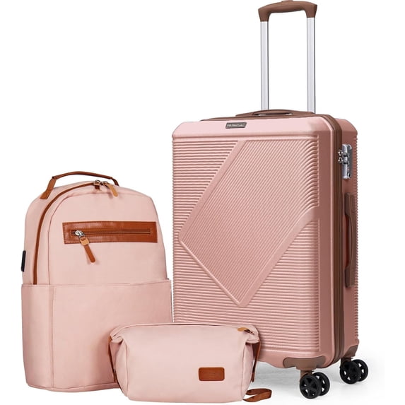 Luggage Sets 3 count, 20 Inch Carry Suitcases With Spinner Wheels ...