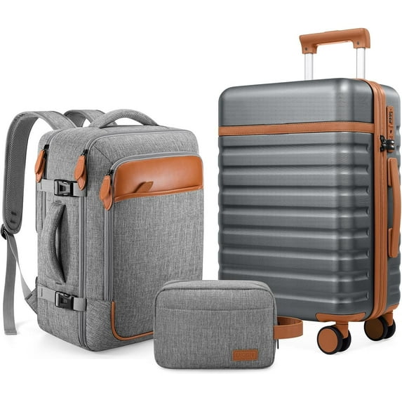 Luggage Sets 3 count, Carry Luggage 20In With Spinner Wheels,PC ...