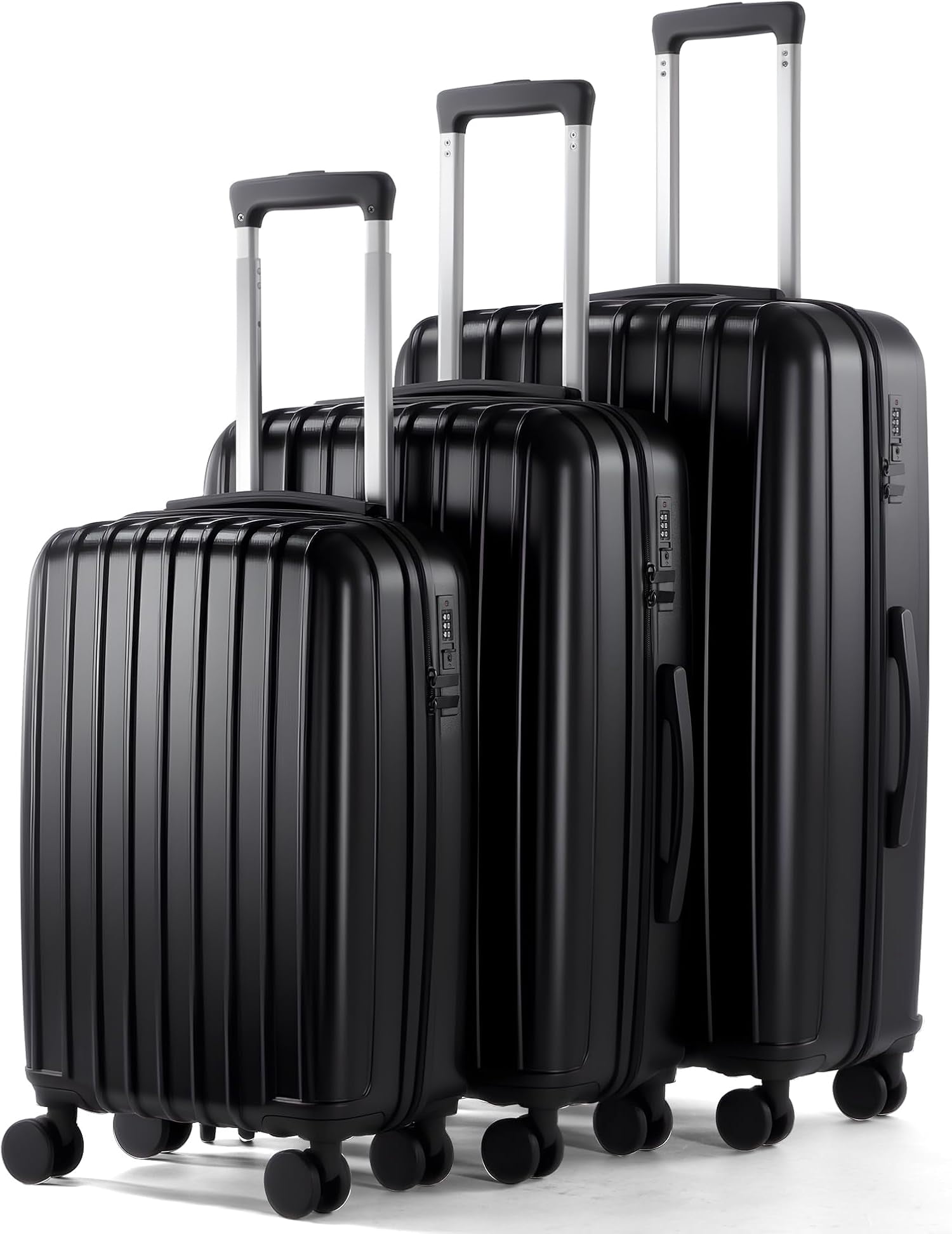 Luggage Sets 3 count, Hardside Lightweight Suitcase sets with Spinner ...