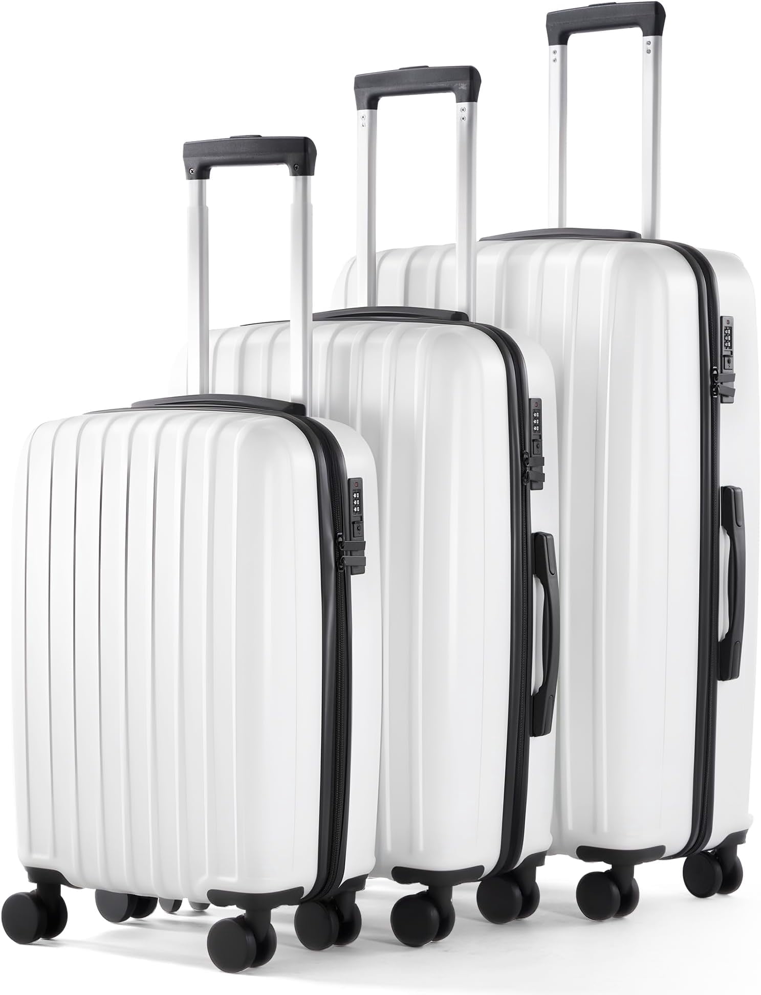 Luggage Sets 3 count, Hardside Lightweight Suitcase sets with Spinner ...