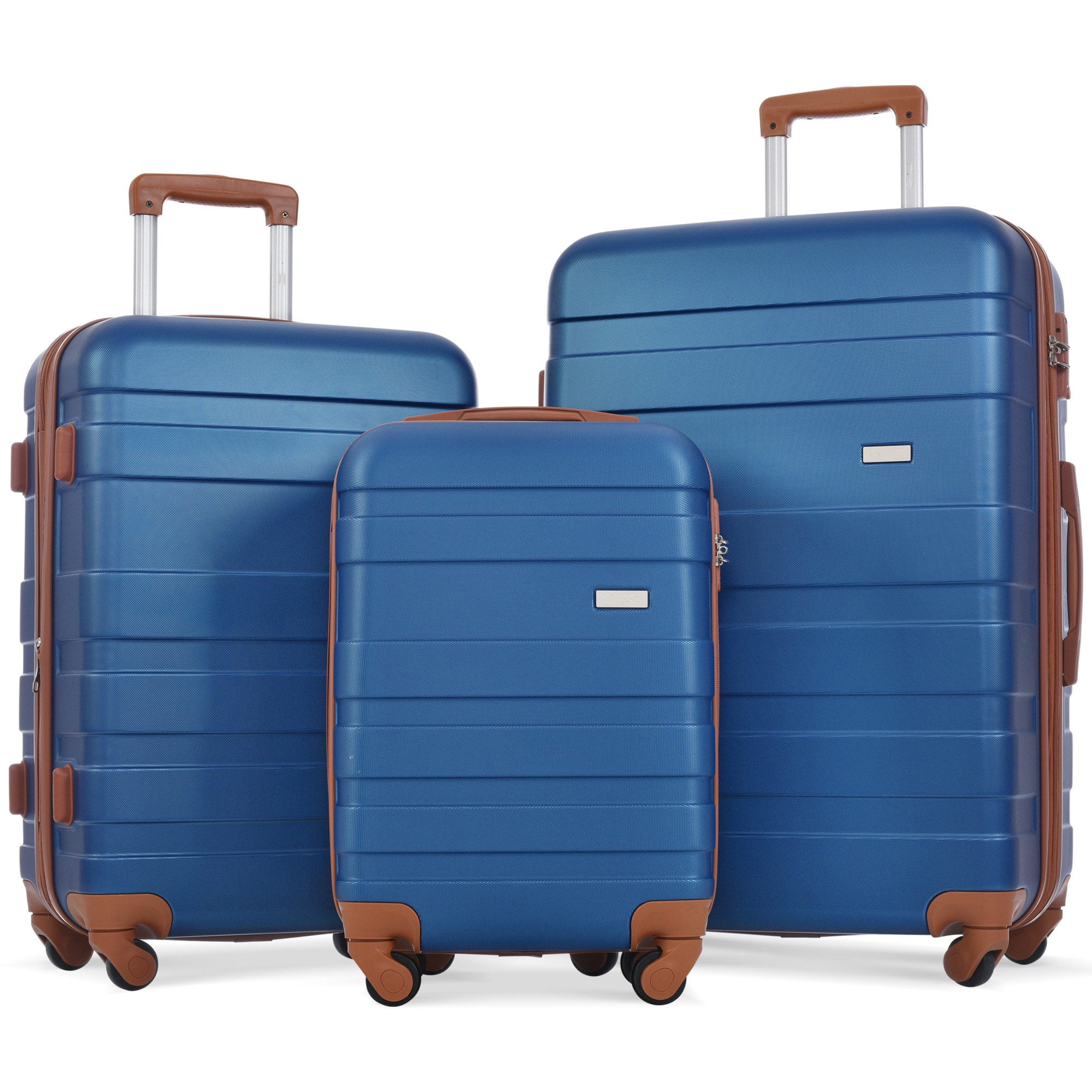 Luggage Sets 3Pcs Expandable ABS Hardshell Luggage Hardside Suitcase ...