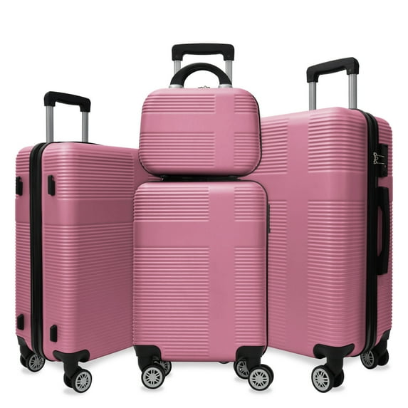 Luggage Sets, 4 Piece Hardside Suitcases with 360° Rotating Wheels ...