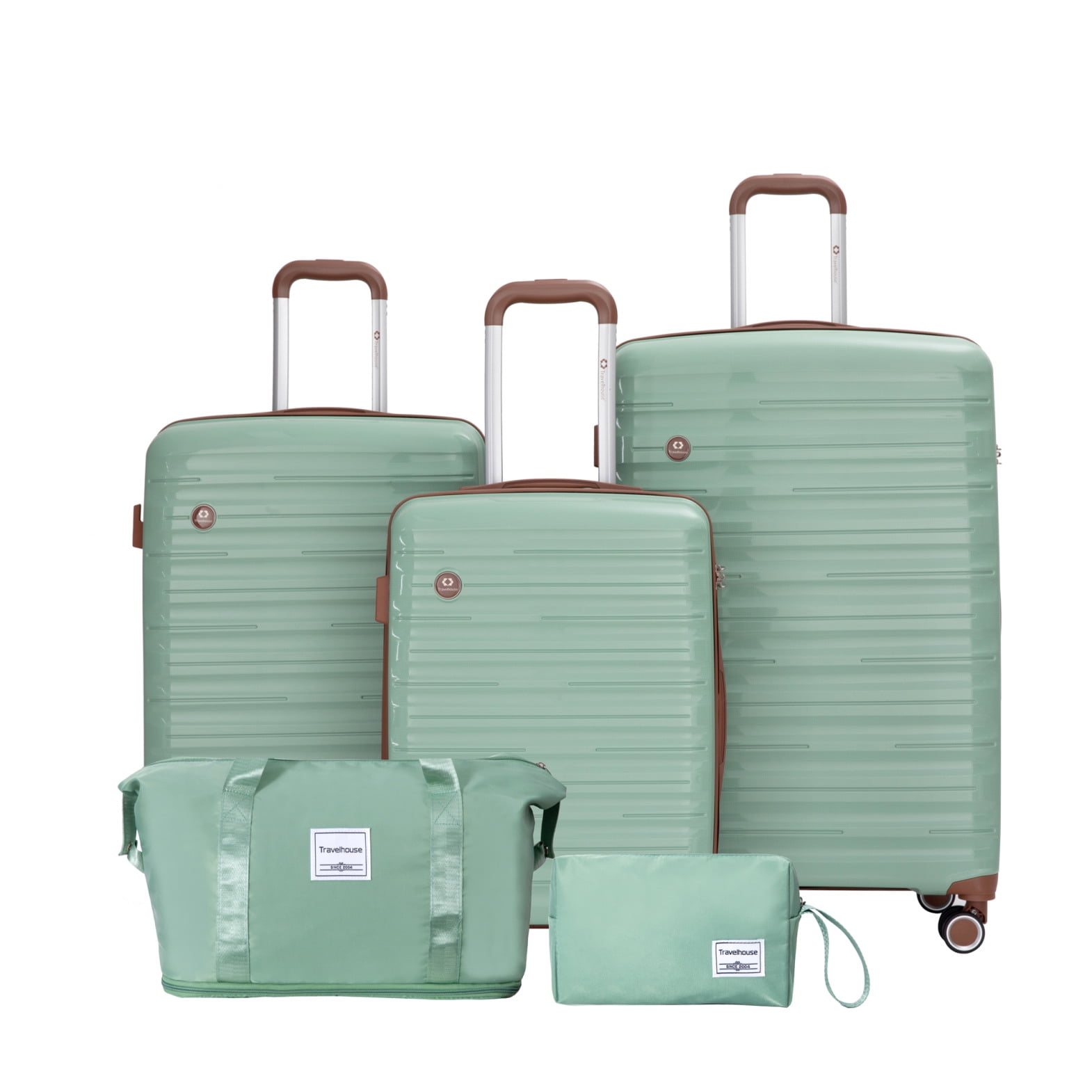 Luggage Sets 5 Piece Suitcase Set, PP Hardshell Carry on Luggage Set ...
