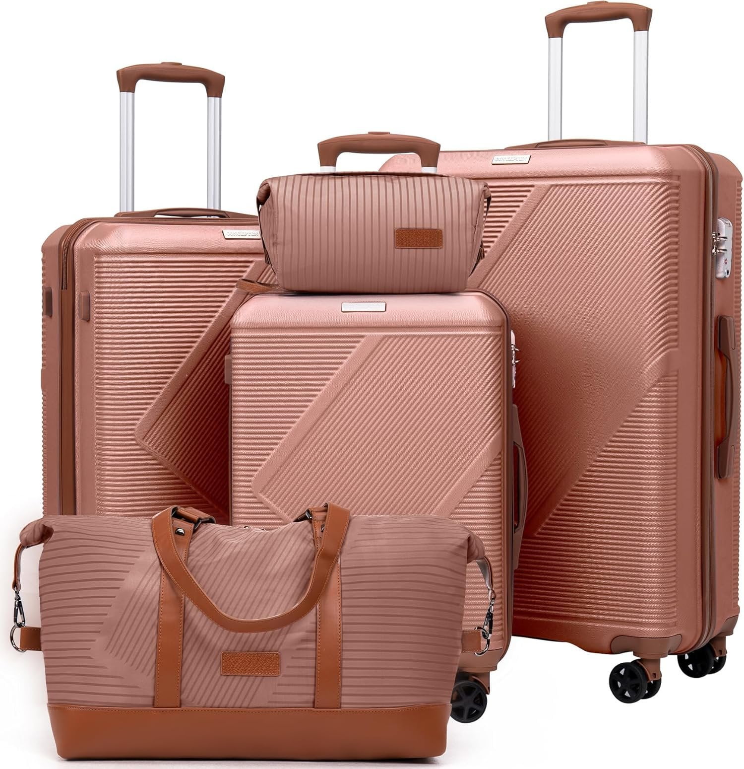 Luggage Sets 5 count, Suitcases With Wheels, Lightweight Travel Luggage ...