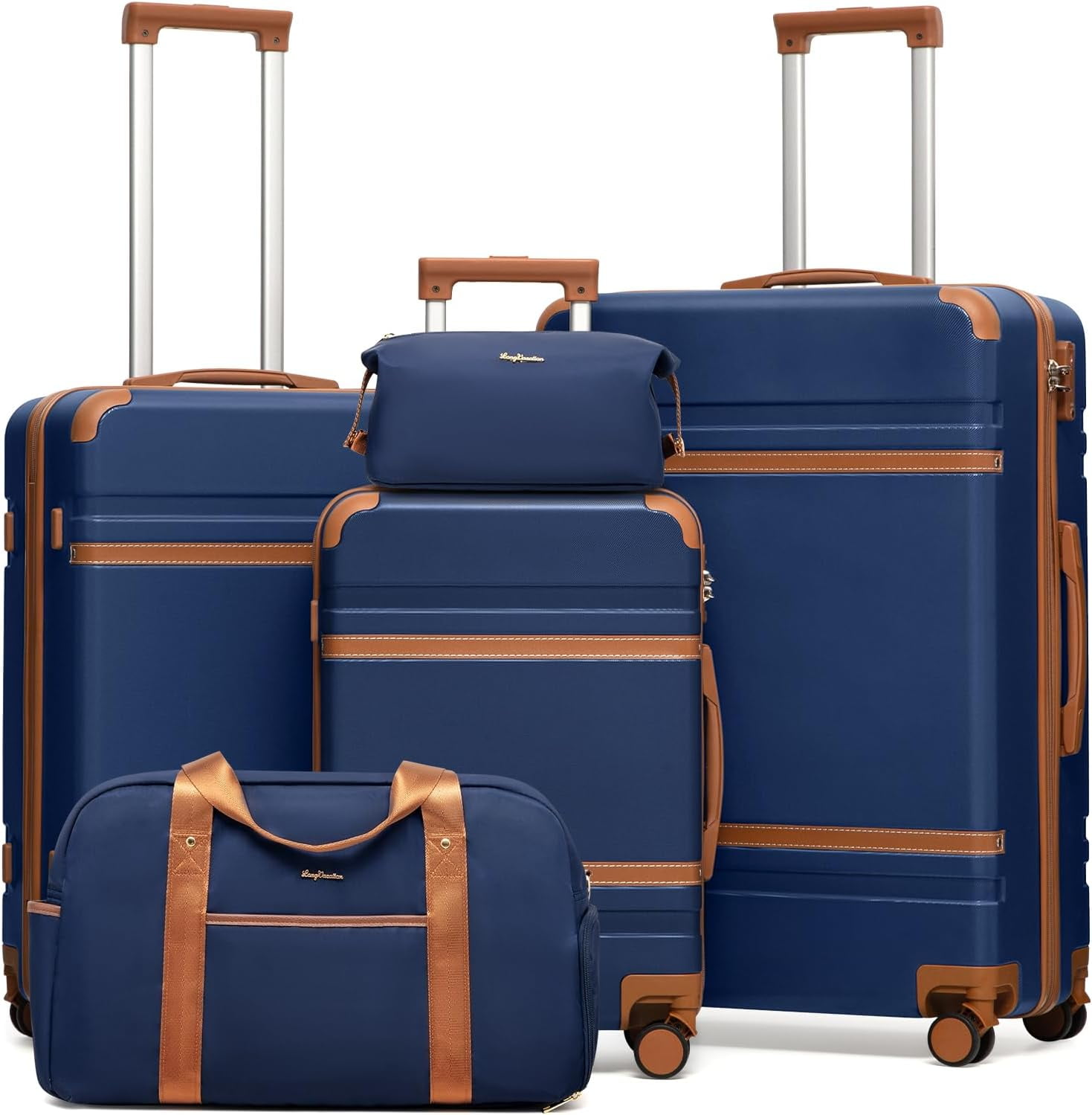 Luggage Sets 5 count, Suitcases With Wheels, PC+ABS Hardshell Luggage ...