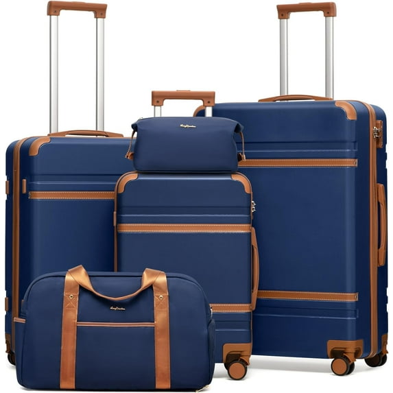 Luggage Sets 5 count, Suitcases With Wheels, PC+ABS Hardshell Luggage ...