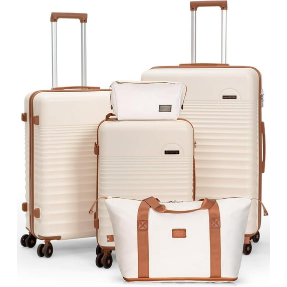 Luggage Sets 5 count, Suitcases with Wheels, Hardshell Suitcase Set ...