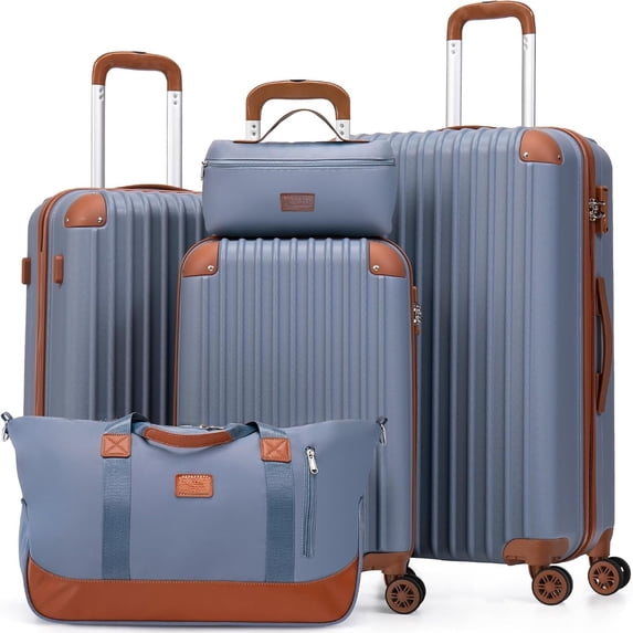 Luggage Sets 5 count Suitcases with Wheels, Suitcase Set ABS Hard Case ...