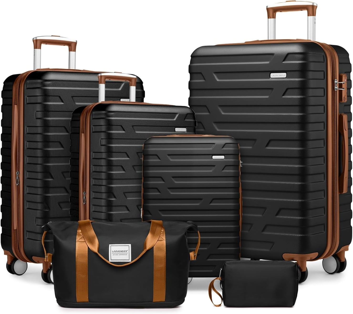 Luggage Sets 6 Piece Hardshell Expandable Suitcases with Spinner Wheels ...