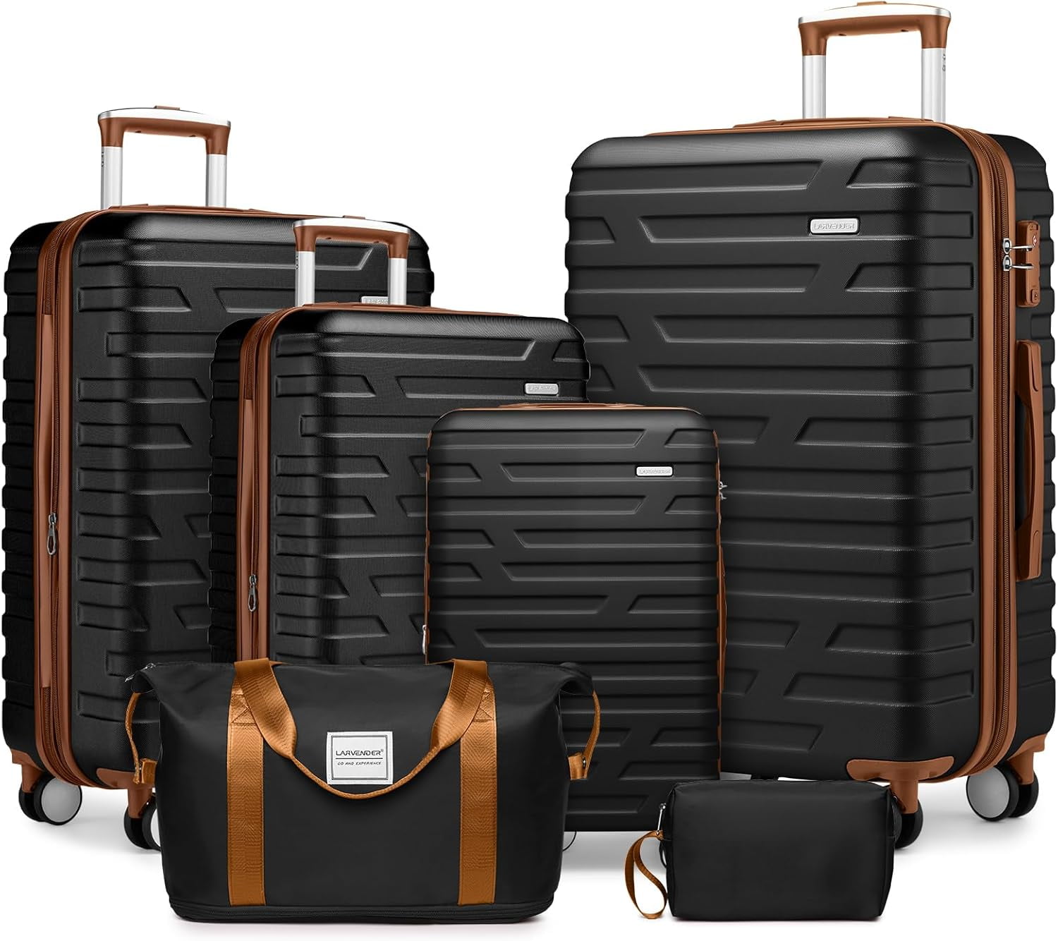 Luggage Sets 6 Piece with Duffel Bags, Hardside Expandable Suitcases ...