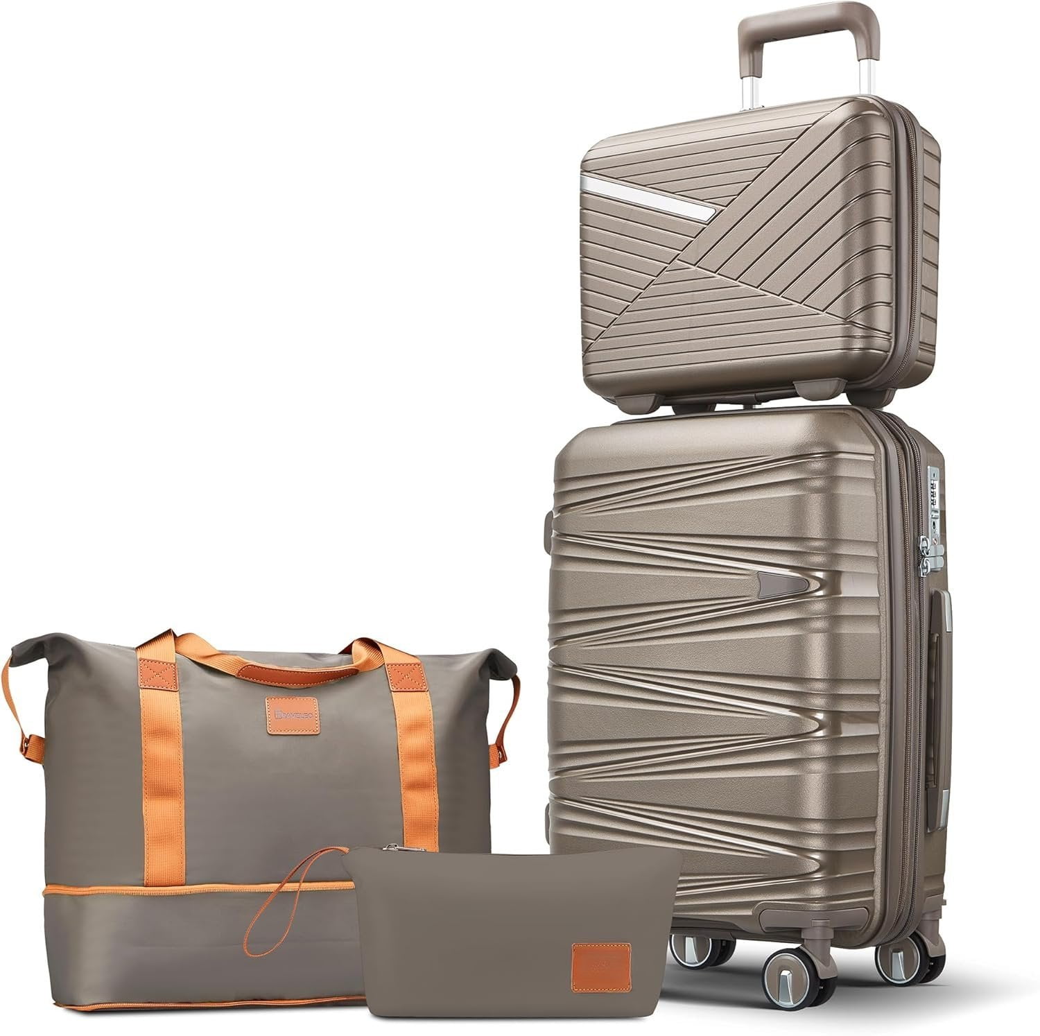 Luggage Sets, Expandable Suitcase with Spinner Wheels, Hardshell Travel ...