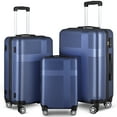 Luggage Sets with TSA Lock ABS, Durable Luggage Set, Lightweight Suitcase with Hooks, 3 Piece ...