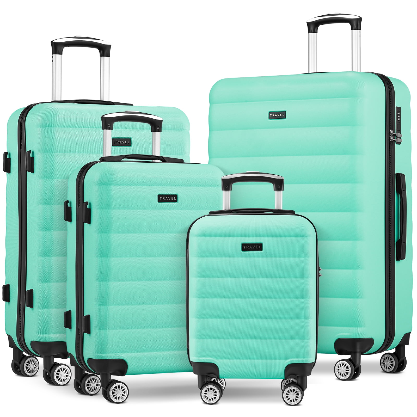 Luggage Sets of 4, Lightweight 16/20/24/28 inch Luggage, Double Spinner ...