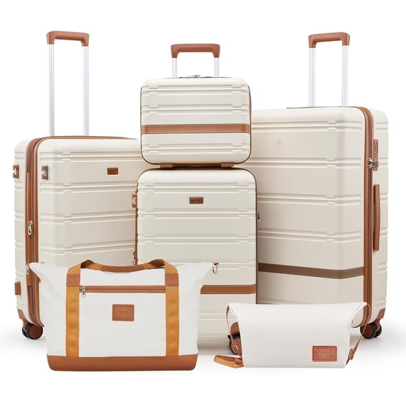 Luggage Sets with spinner wheels, PC+ABS Hard Shell Travel Luggage ...