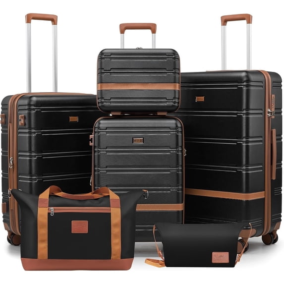 Luggage Sets with spinner wheels, PC+ABS Hard Shell Travel Luggage ...