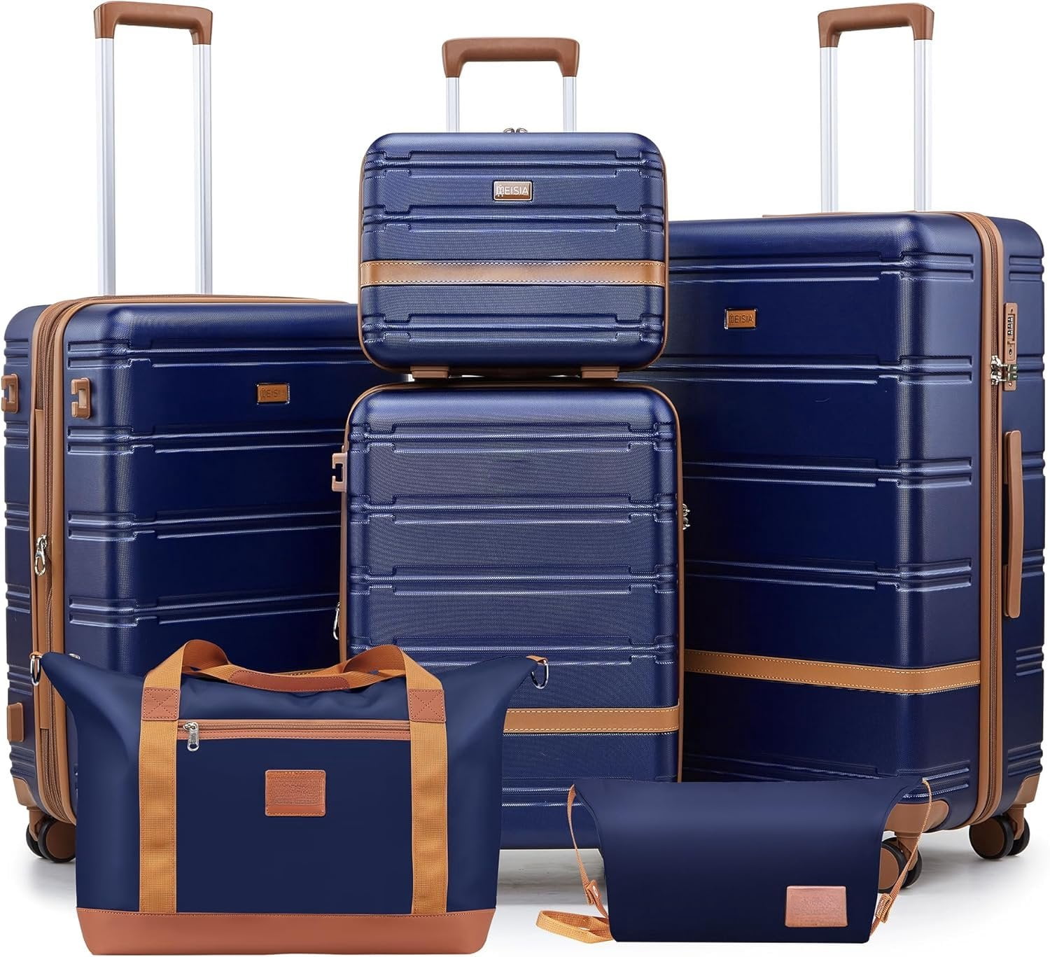 Luggage Sets with spinner wheels, PC+ABS Hard Shell Travel Luggage ...