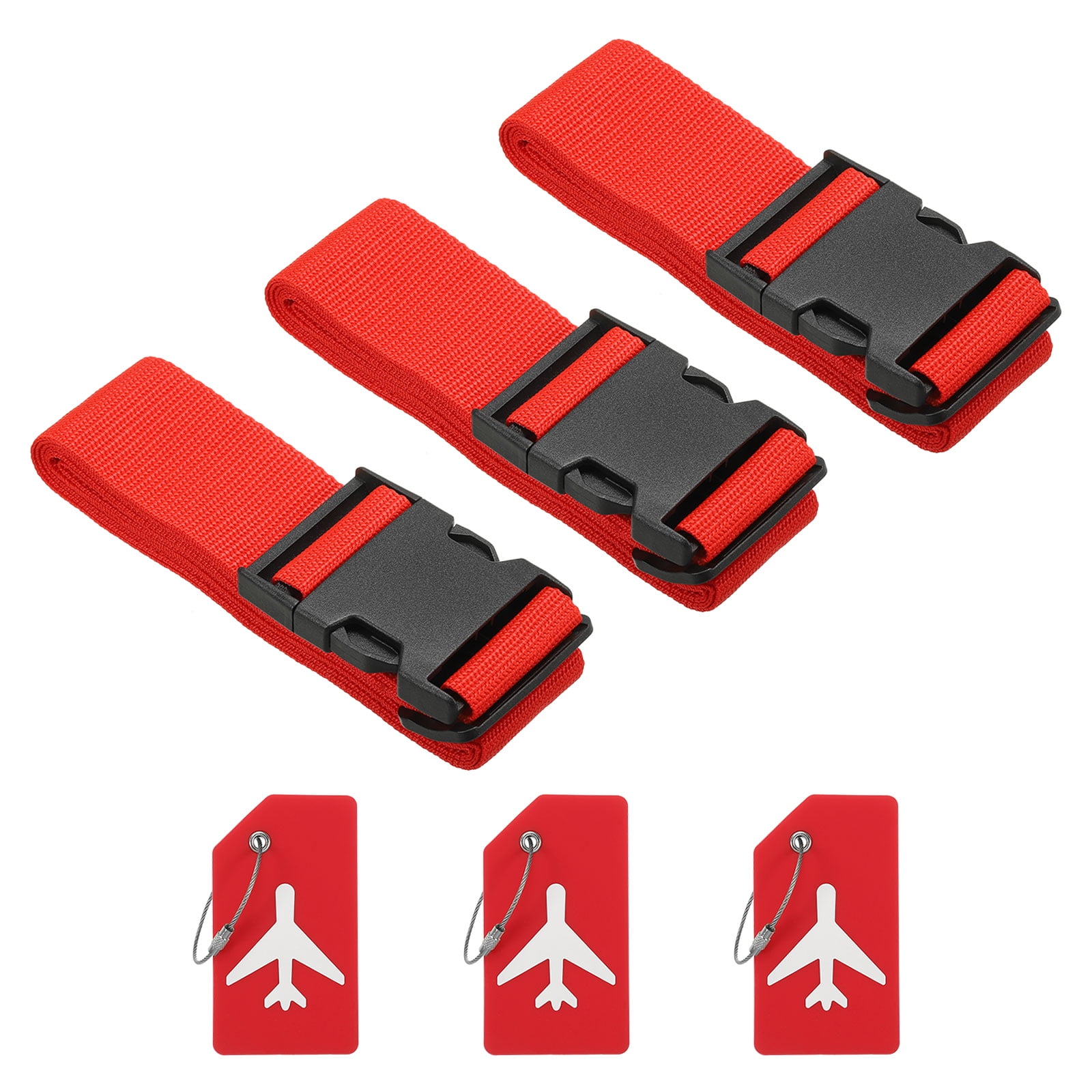Luggage Strap with Luggage Tag and Loop 78"x2", 3 Set Adjustable ...
