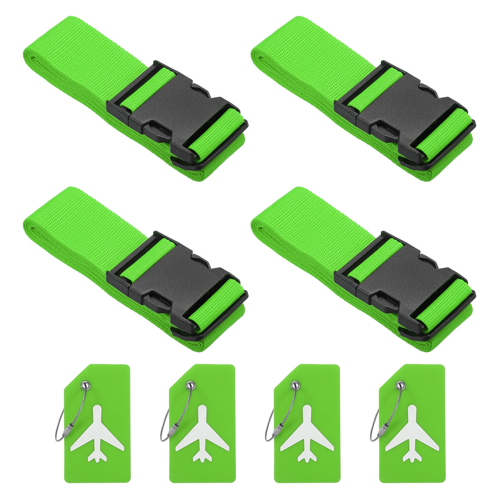 Luggage Strap with Luggage Tag and Loop 78"x2", 4 Set Adjustable ...