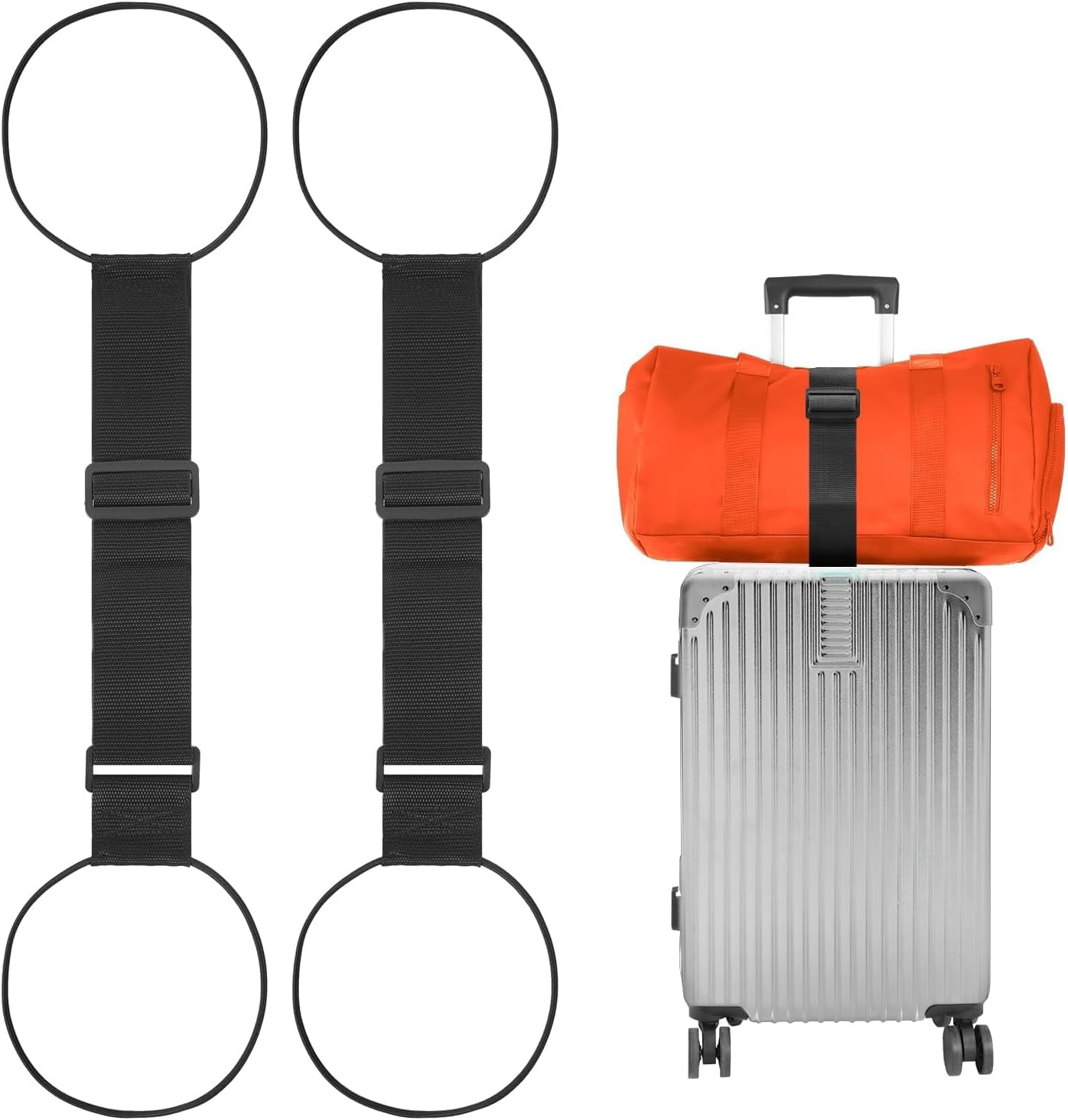 Luggage Straps 2 Pack, Adjustable Bungee Elastic Belt to Connect Two ...
