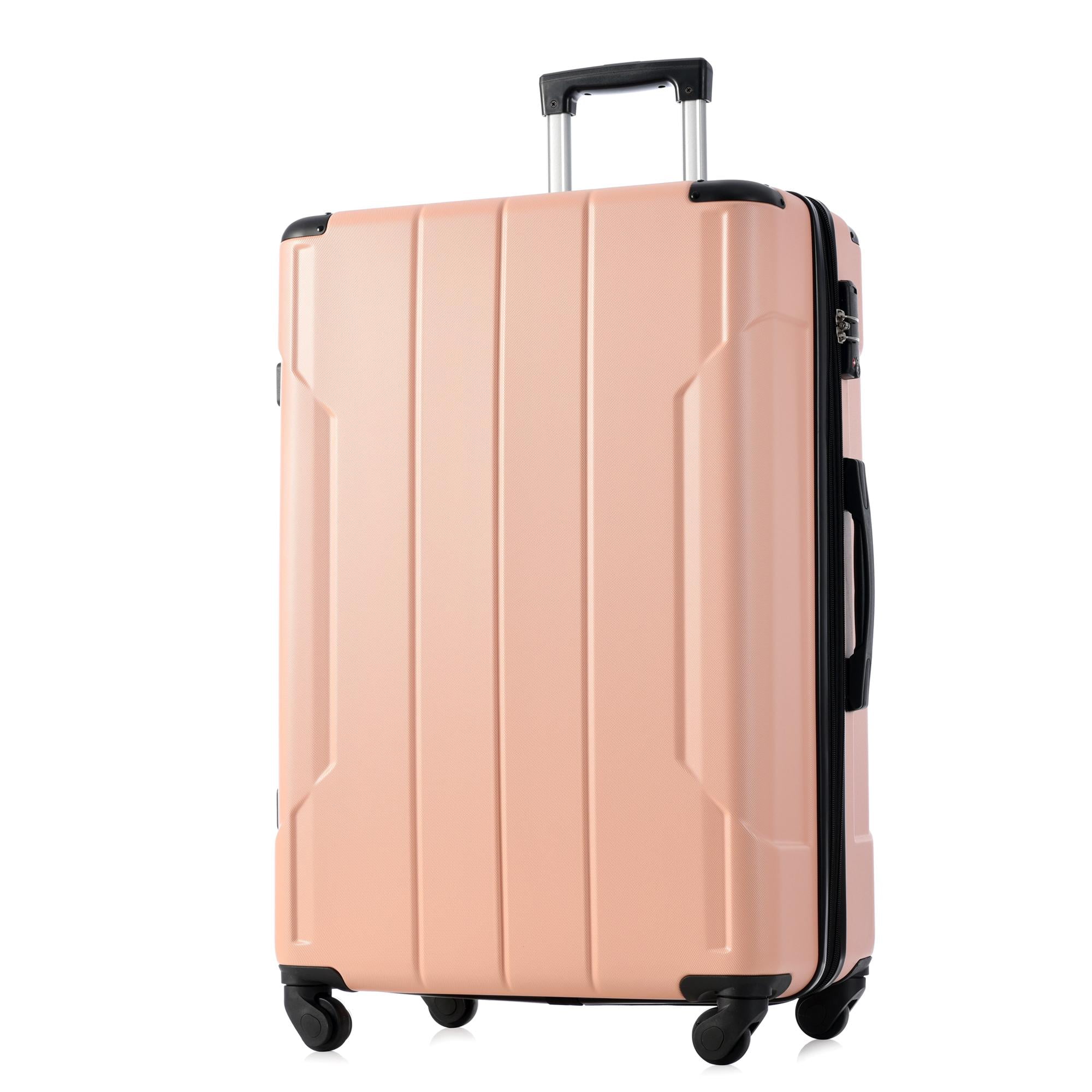 Luggage Suitcases with Spinner Wheels,Wide Handle PC Hardshell Rolling Travel Suitcase with TSA ...