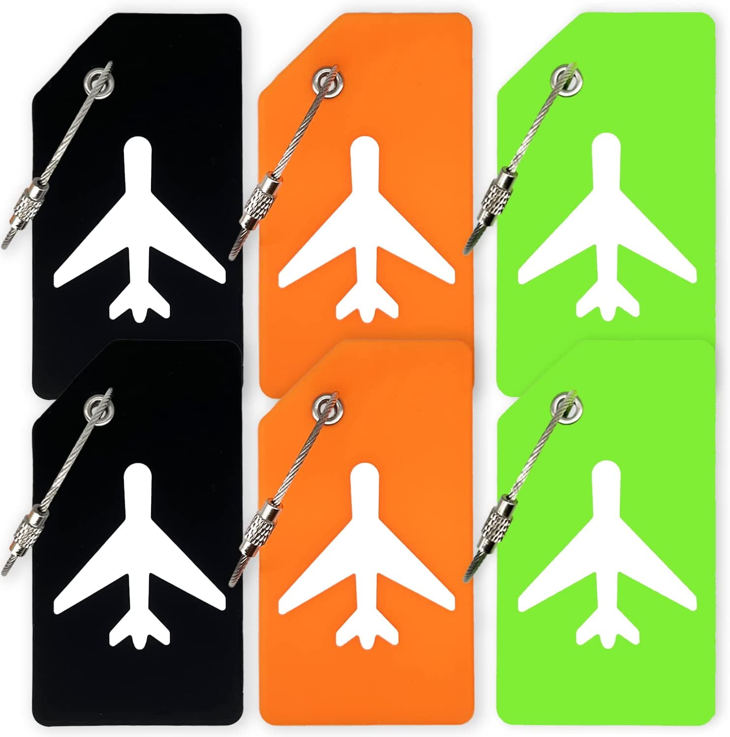 "Luggage Tag, 6 Pack Silicone Luggage Tags for Suitcases with Loops ...
