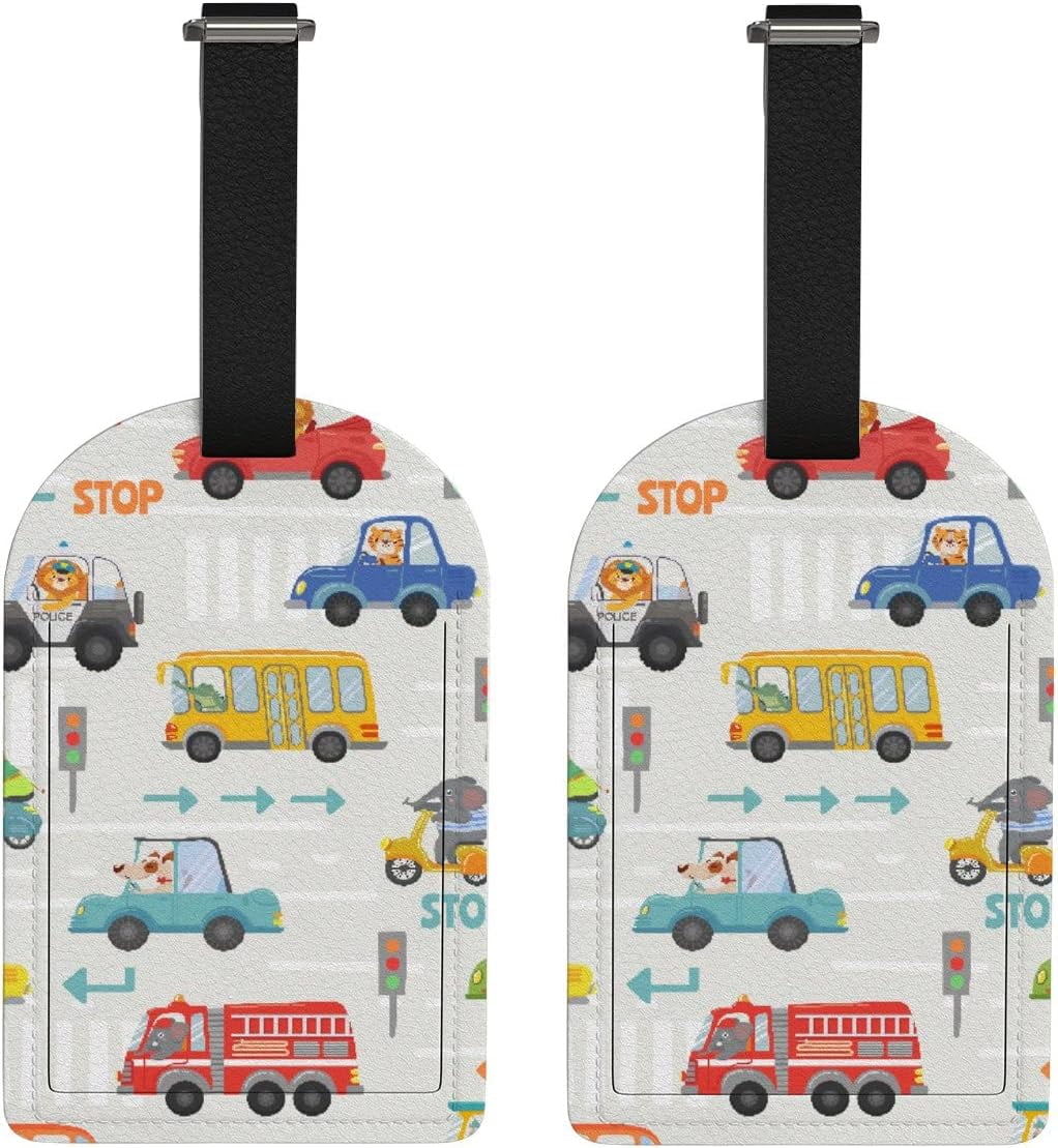 Luggage Tag Animals in Transport Full Back Privacy Name ID Card ...