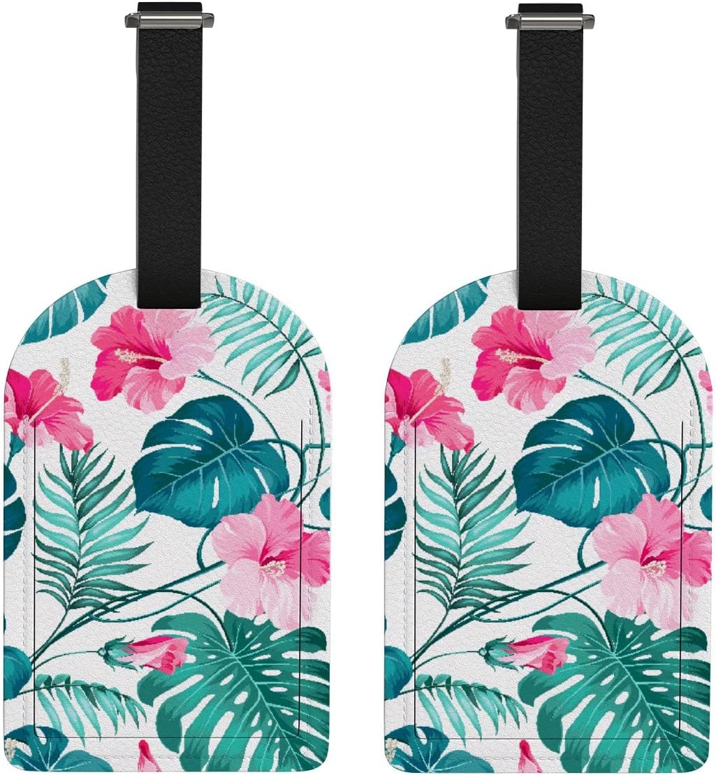 Luggage Tag Blossom Flowers Full Back Privacy Name ID Card Suitcase ...