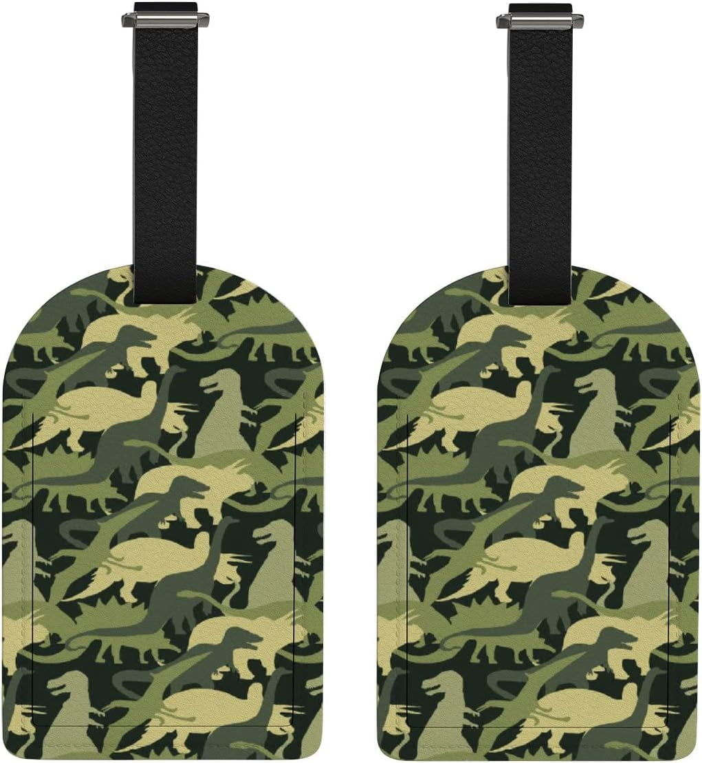 Luggage Tag Camouflage Army Dinosaur Full Back Privacy Name ID Card ...