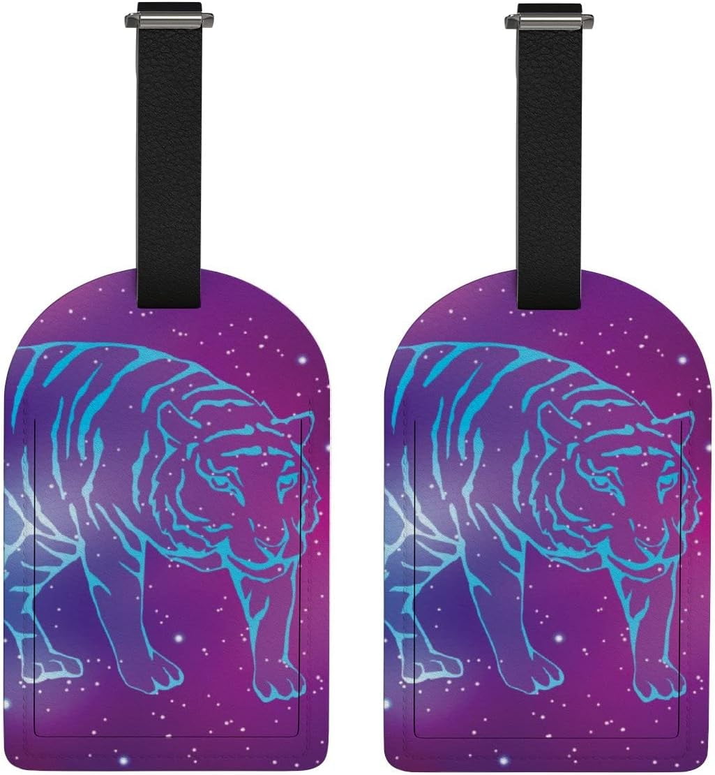 Luggage Tag Colorful Tiger Full Back Privacy Name ID Card Suitcase ...