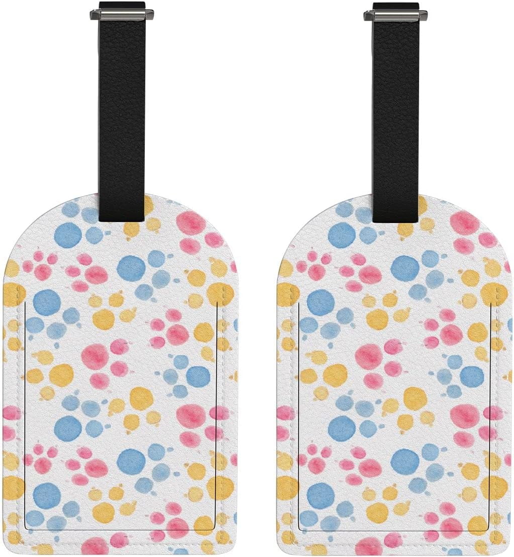 Luggage Tag Dog Paw Full Back Privacy Name ID Card Suitcase Labels ...