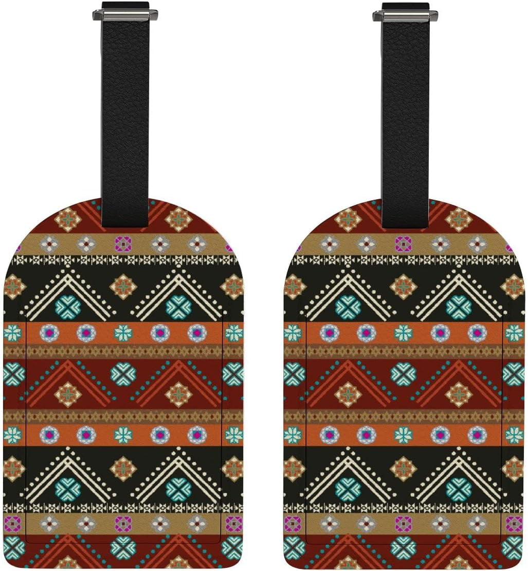Luggage Tag Ethnic Strip Full Back Privacy Name ID Card Suitcase Labels ...