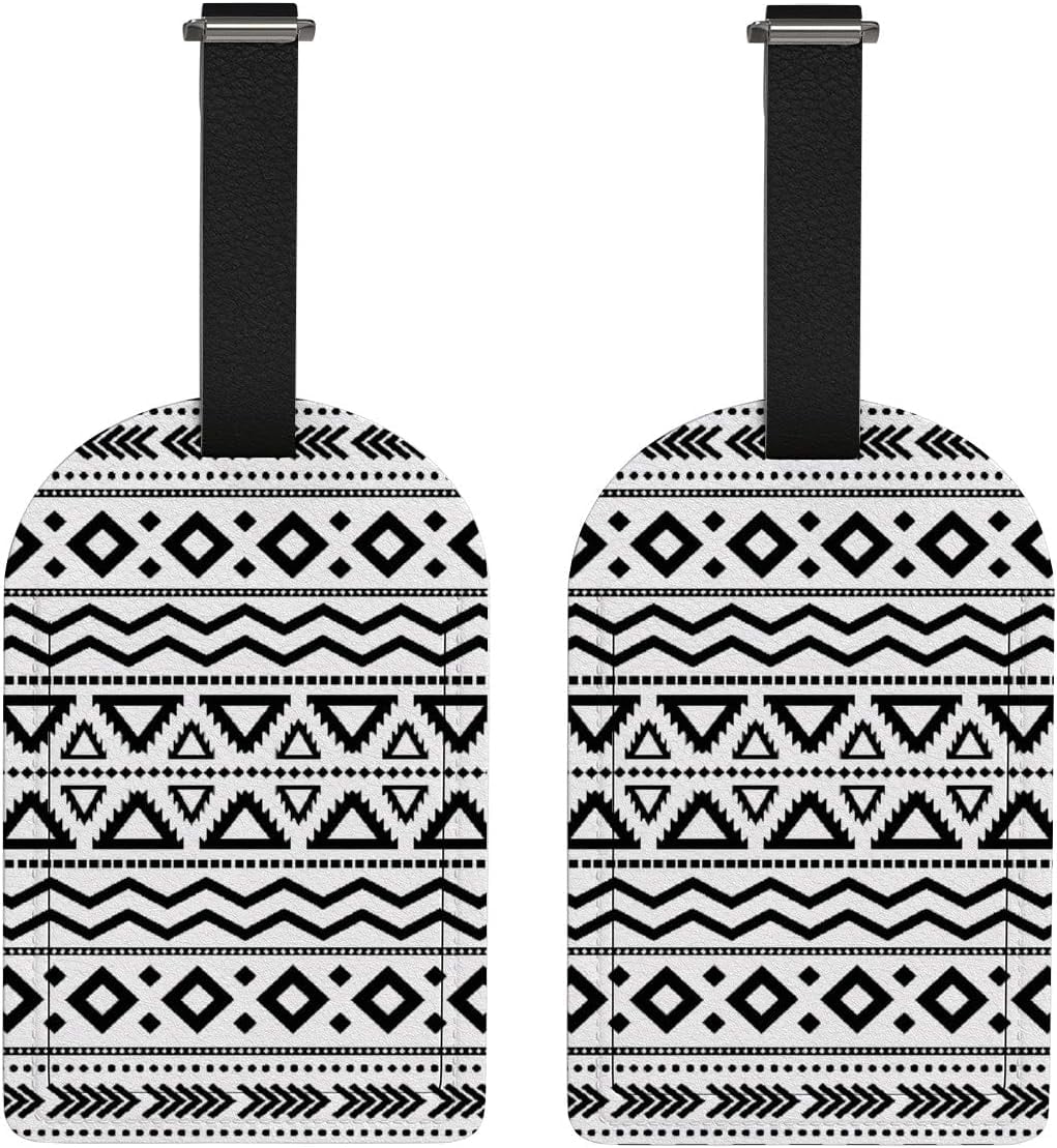 Luggage Tag Ethnic Tribal Boho Full Back Privacy Name ID Card Suitcase ...