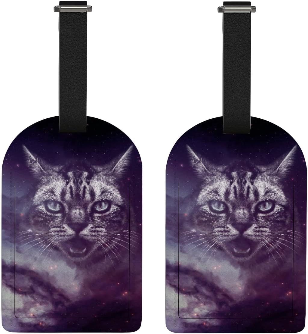 Luggage Tag Galaxy Cat Full Back Privacy Name ID Card Suitcase Labels ...